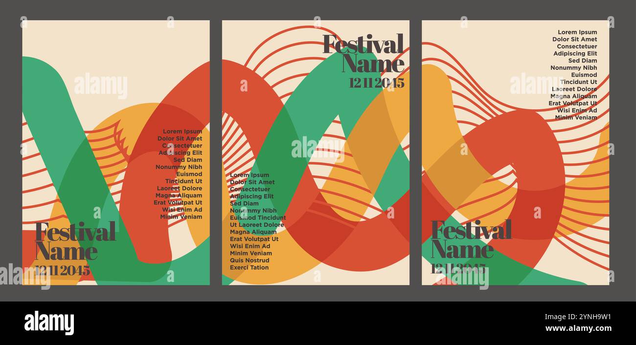 Ornamental Vintage Abstract Posters. set of vintage abstract style ...