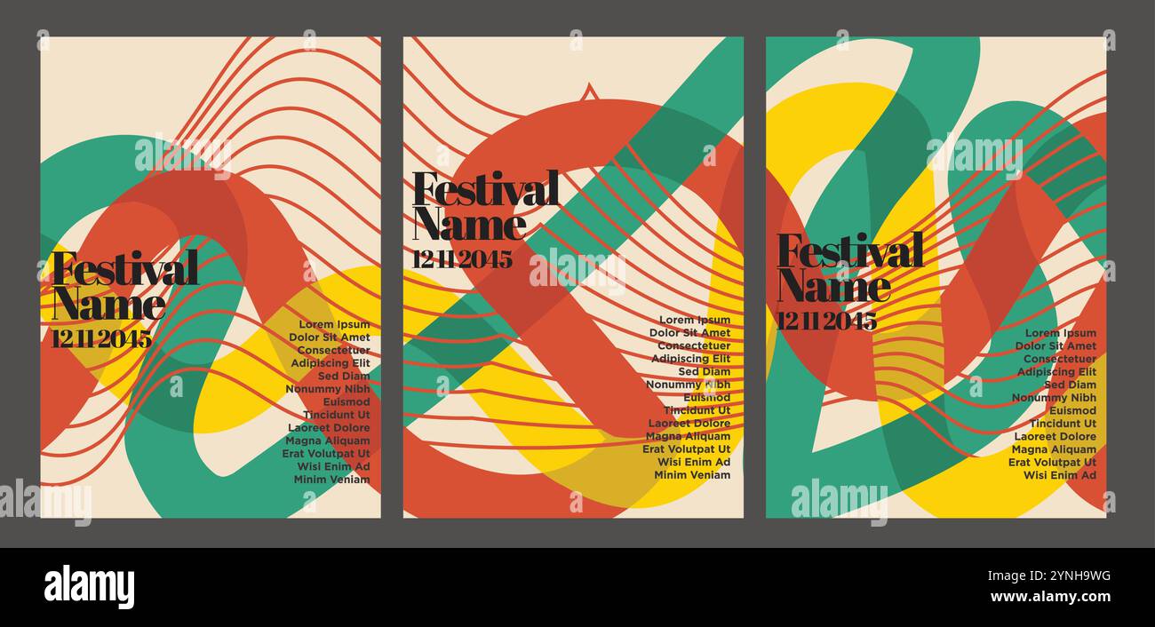 Chic Retro Abstract Poster Collection. set of vintage abstract style ...