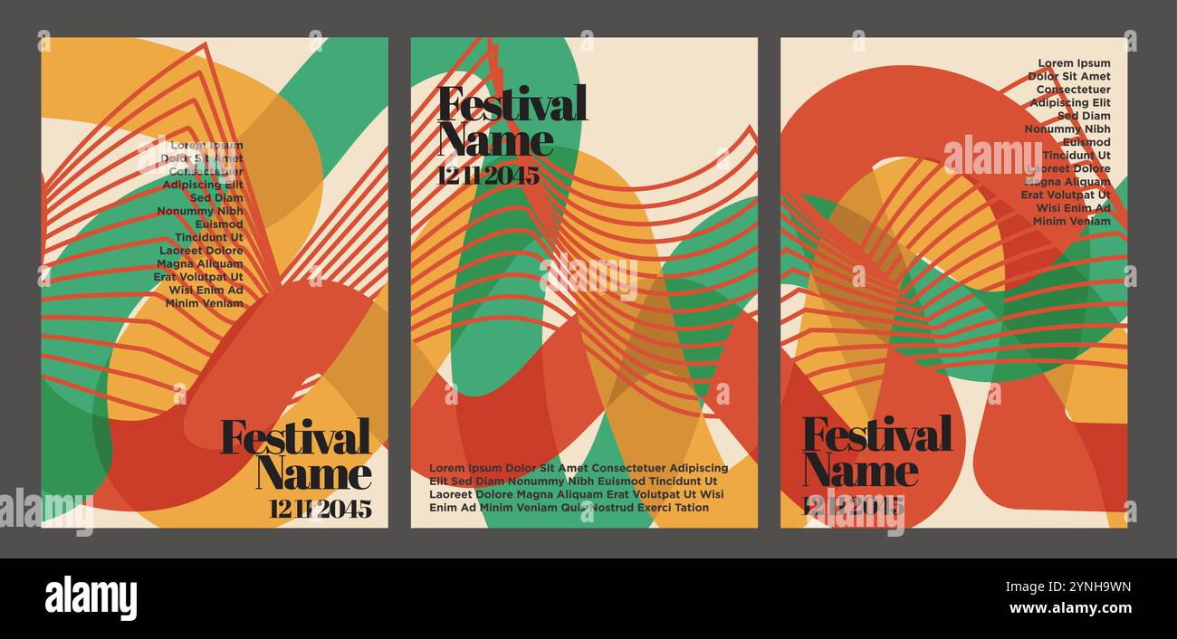 Vintage Abstract Wall Art Posters. vintage abstract poster set vector illustration Stock Vector ...