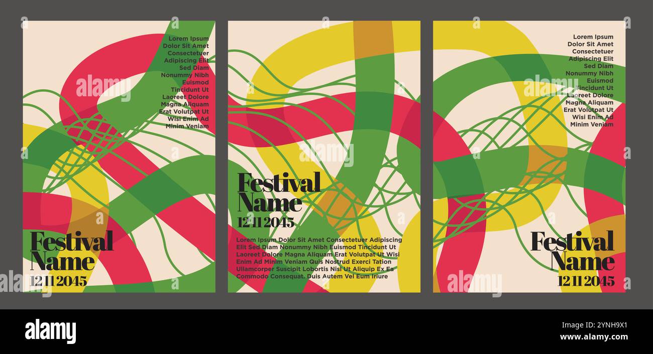 warm Toned Vintage Abstract Posters. vintage abstract poster set vector illustration Stock ...