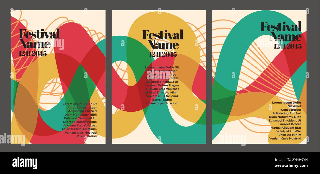 Modern Vintage Abstract Poster Series. vintage abstract poster set ...