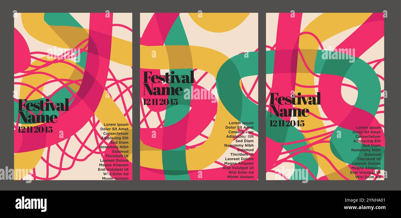 Contemporary Retro Abstract Poster Set. vintage abstract poster set ...