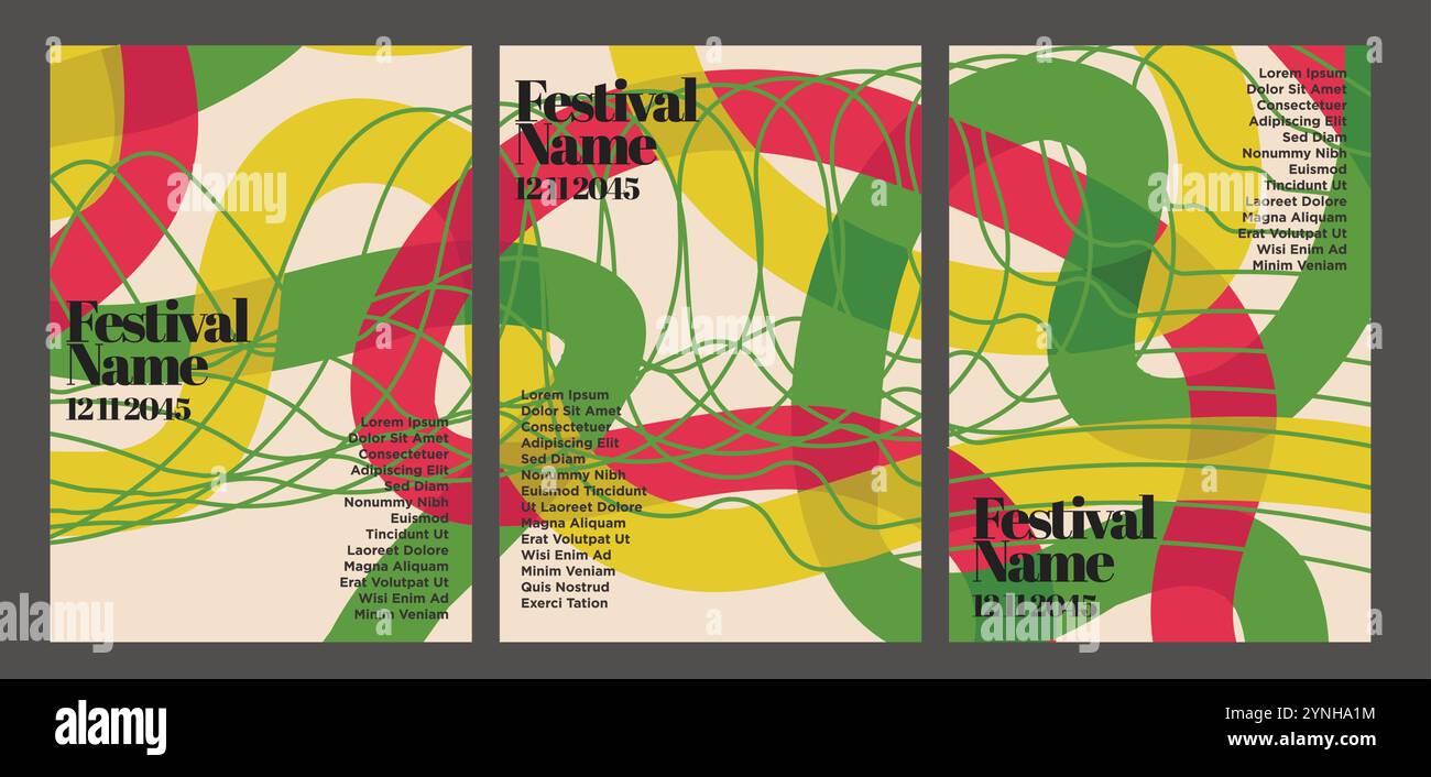 Whimsical Retro Abstract Poster Designs. vintage abstract poster set ...