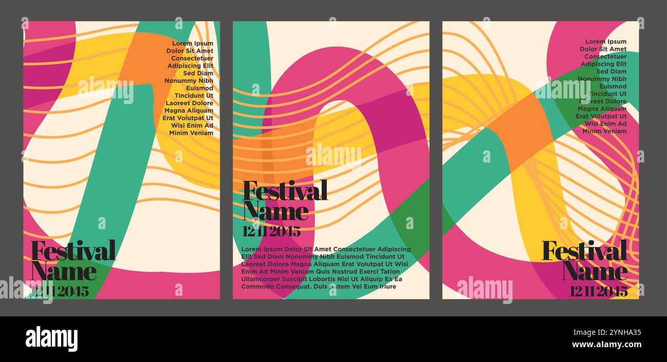 Bohemian Style Vintage Poster Bundle. vintage abstract poster set ...