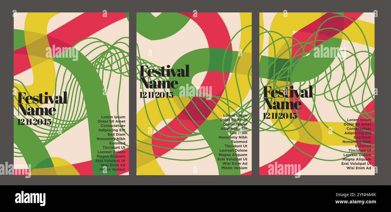 Minimal Retro Abstract Poster Design Pack. vintage abstract poster set ...