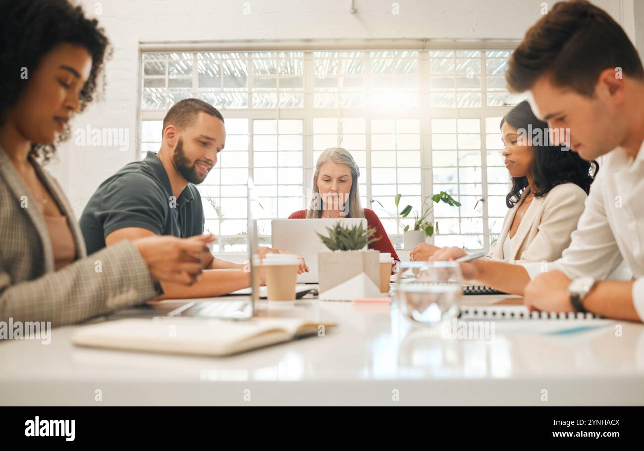 Teamwork, architecture firm and business people in meeting ...