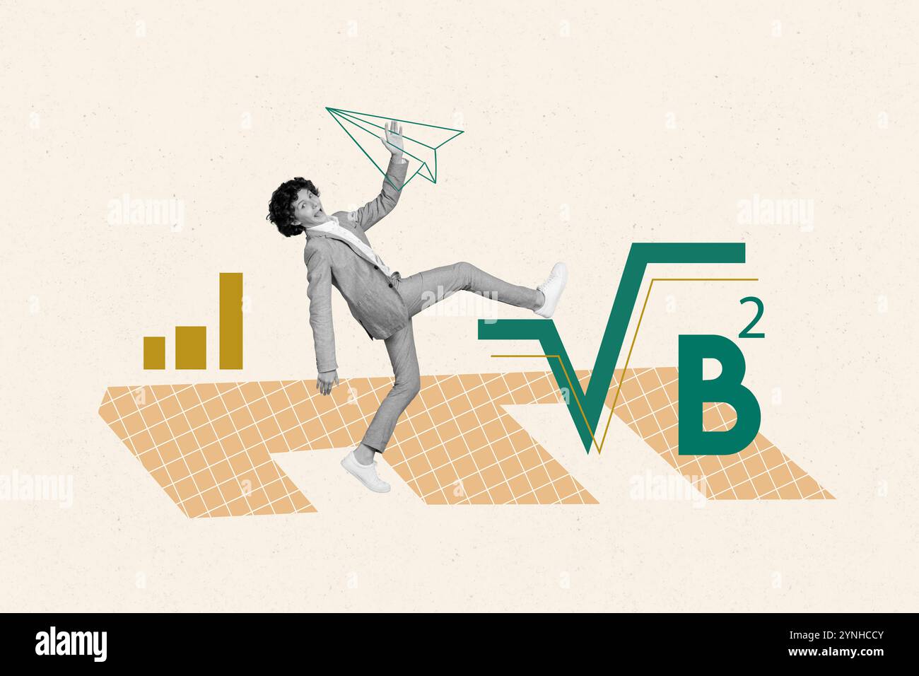 Composite photo collage of happy schoolboy wear uniform square root ...