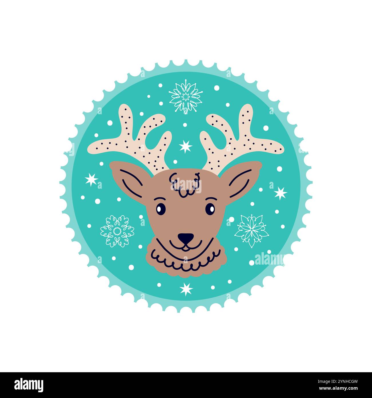 Winter reindeer in doodle style Stock Vector Image & Art - Alamy
