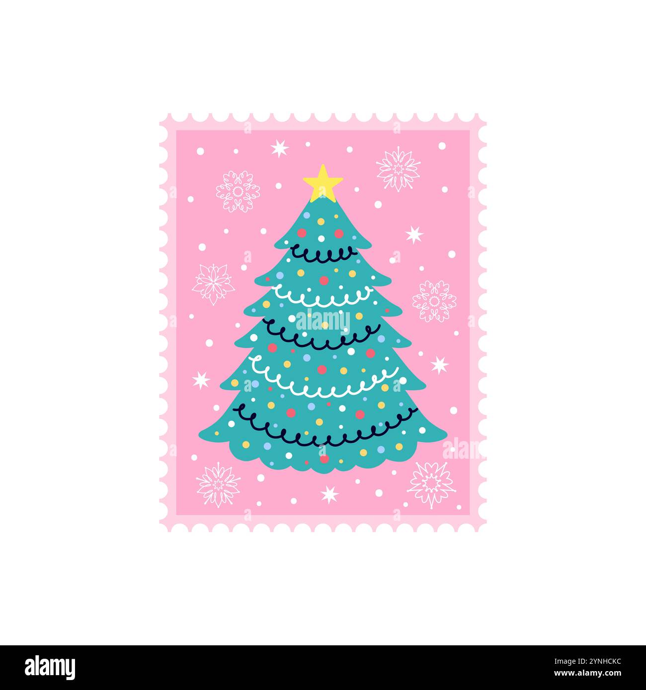 Postcard christmas tree in Cut Out Stock Images & Pictures - Alamy