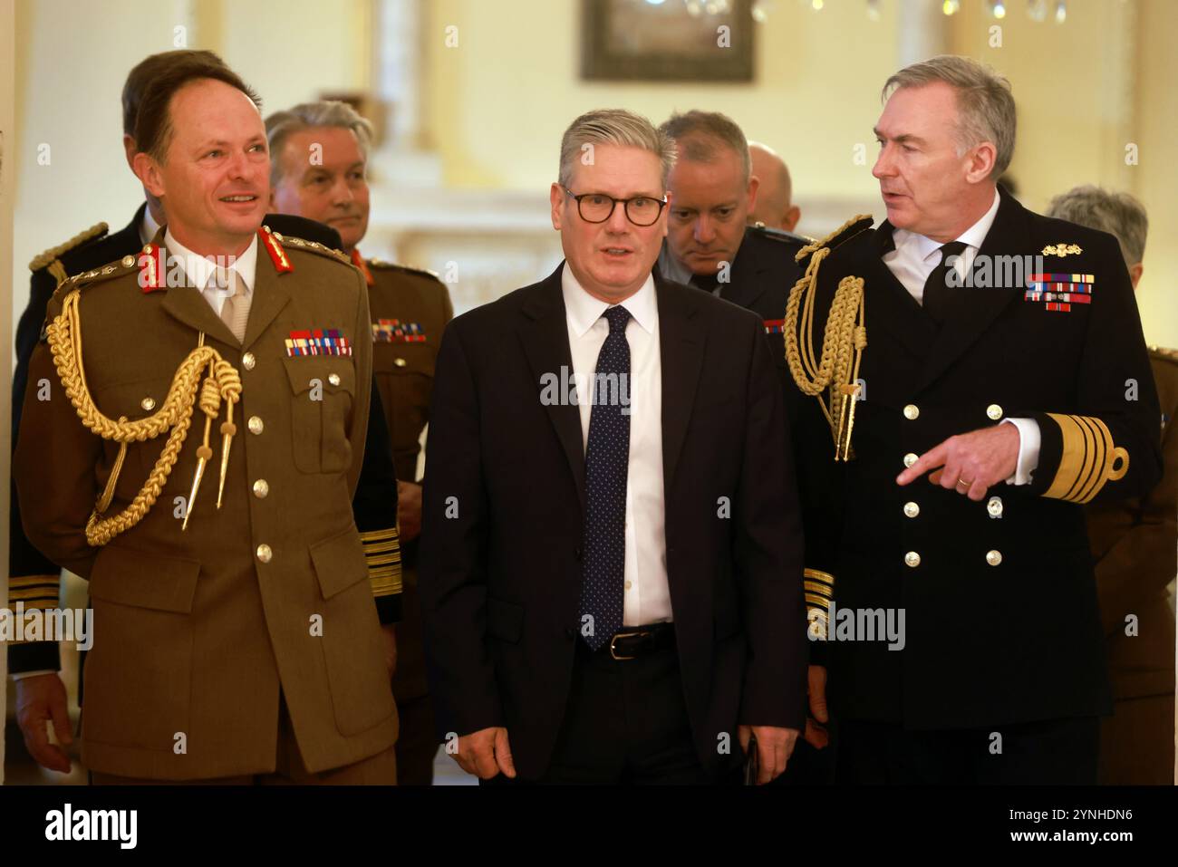 (left to right) General Sir Roly Walker, Prime Minister Sir Keir ...