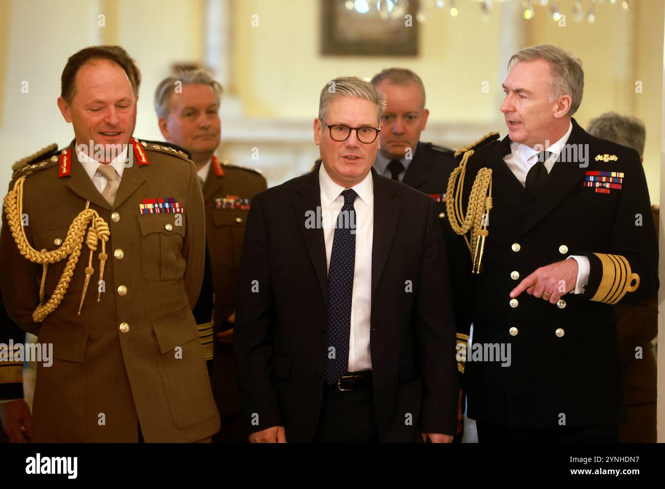 (left to right) General Sir Roly Walker, Prime Minister Sir Keir ...