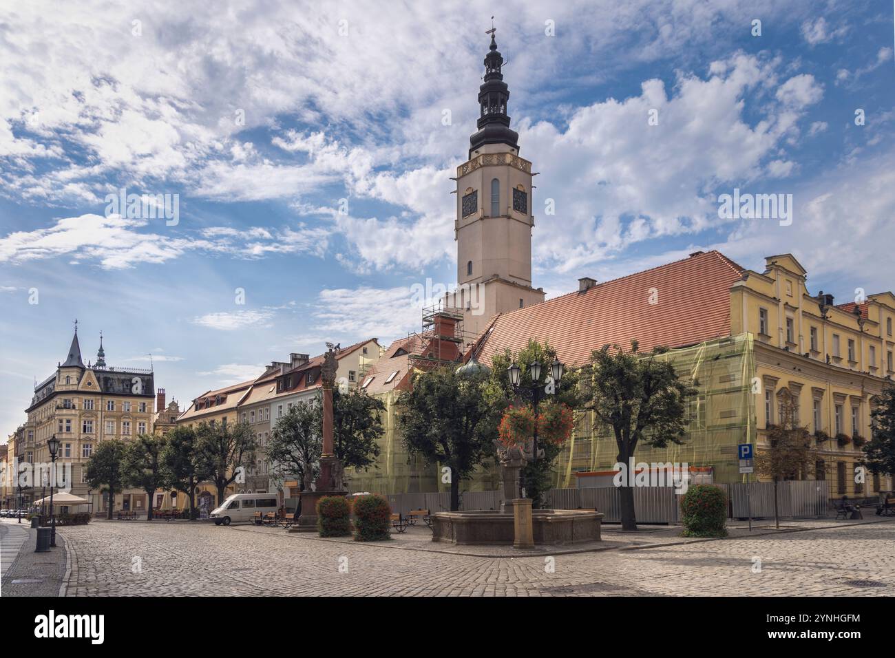 Swidnica Town Hall stands grand under a bright sky, showcasing its ...