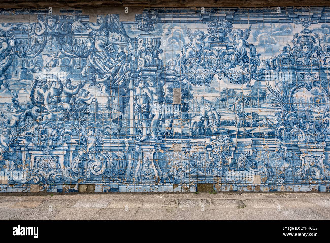 Typical Blue Painted Tiles Adorning the Churches of Porto, Portugal ...