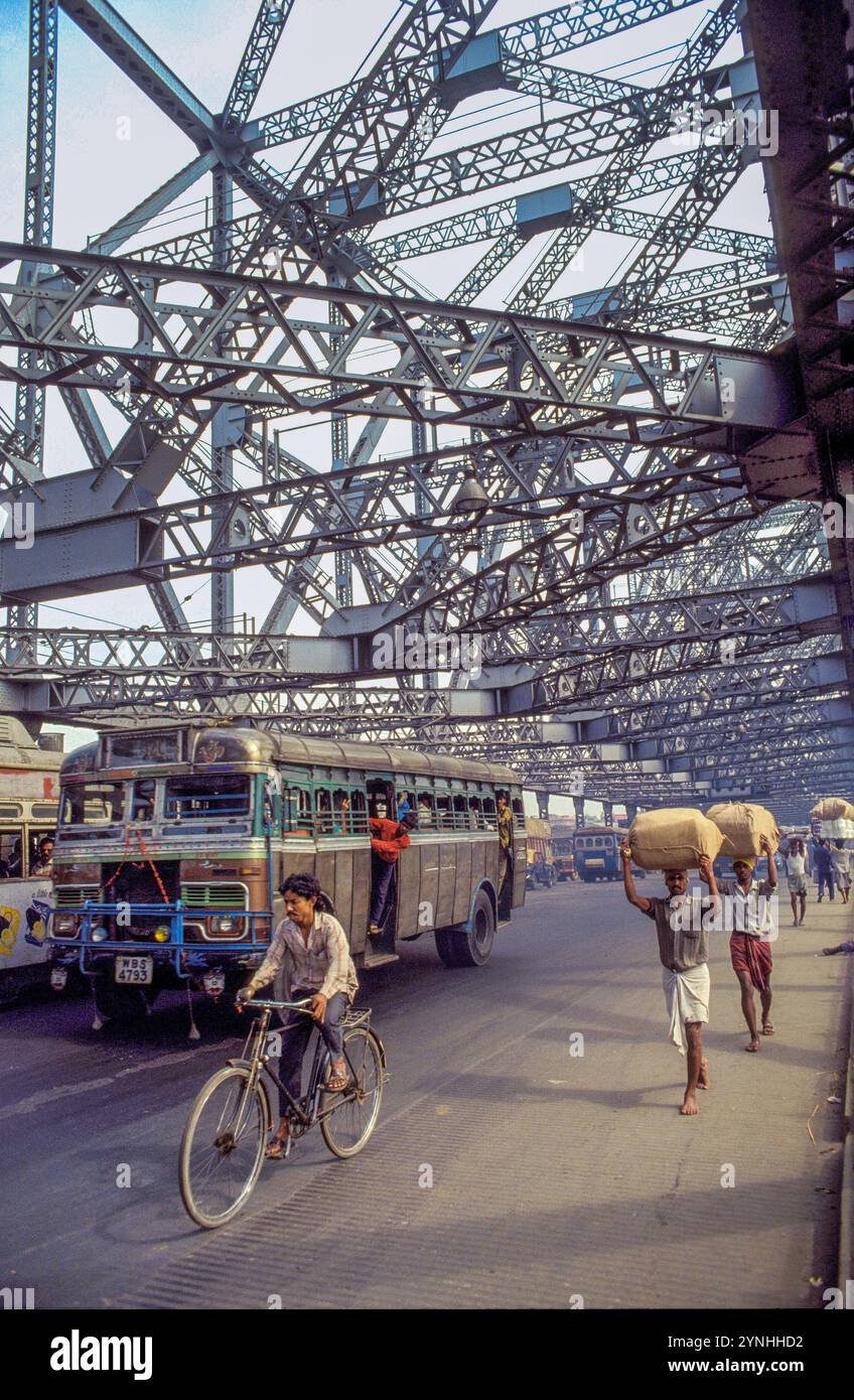 Howrah Bridge is a balanced steel bridge over the Hooghly River in ...