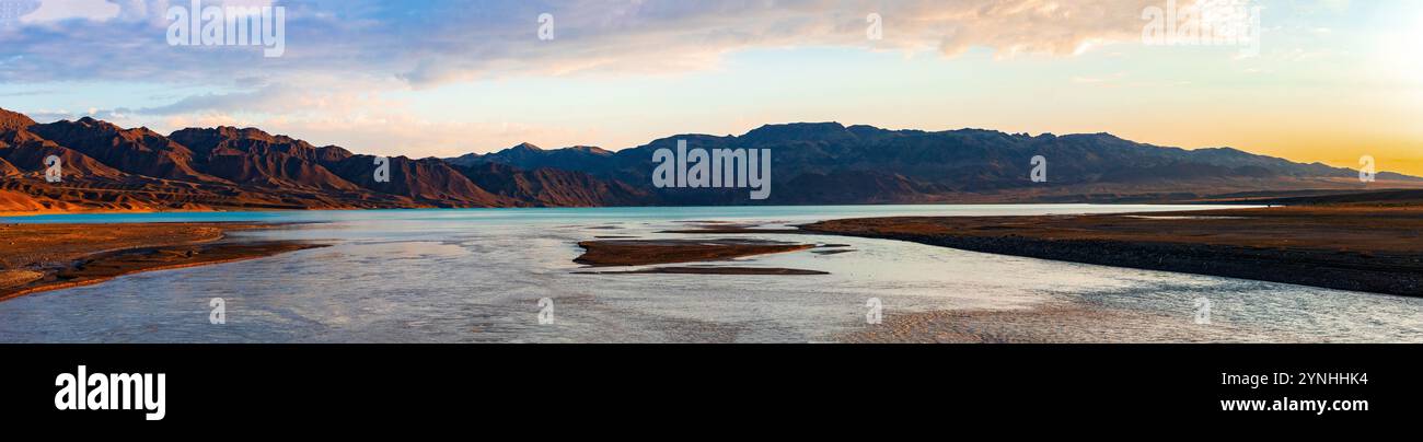 High resolution panorama of the picturesque summer mountains of Tien ...