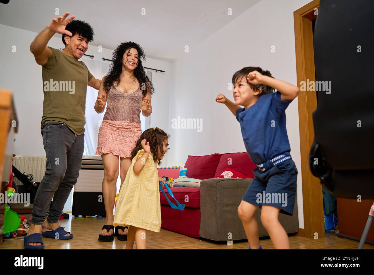 Mother dancing with children hi-res stock photography and images - Alamy
