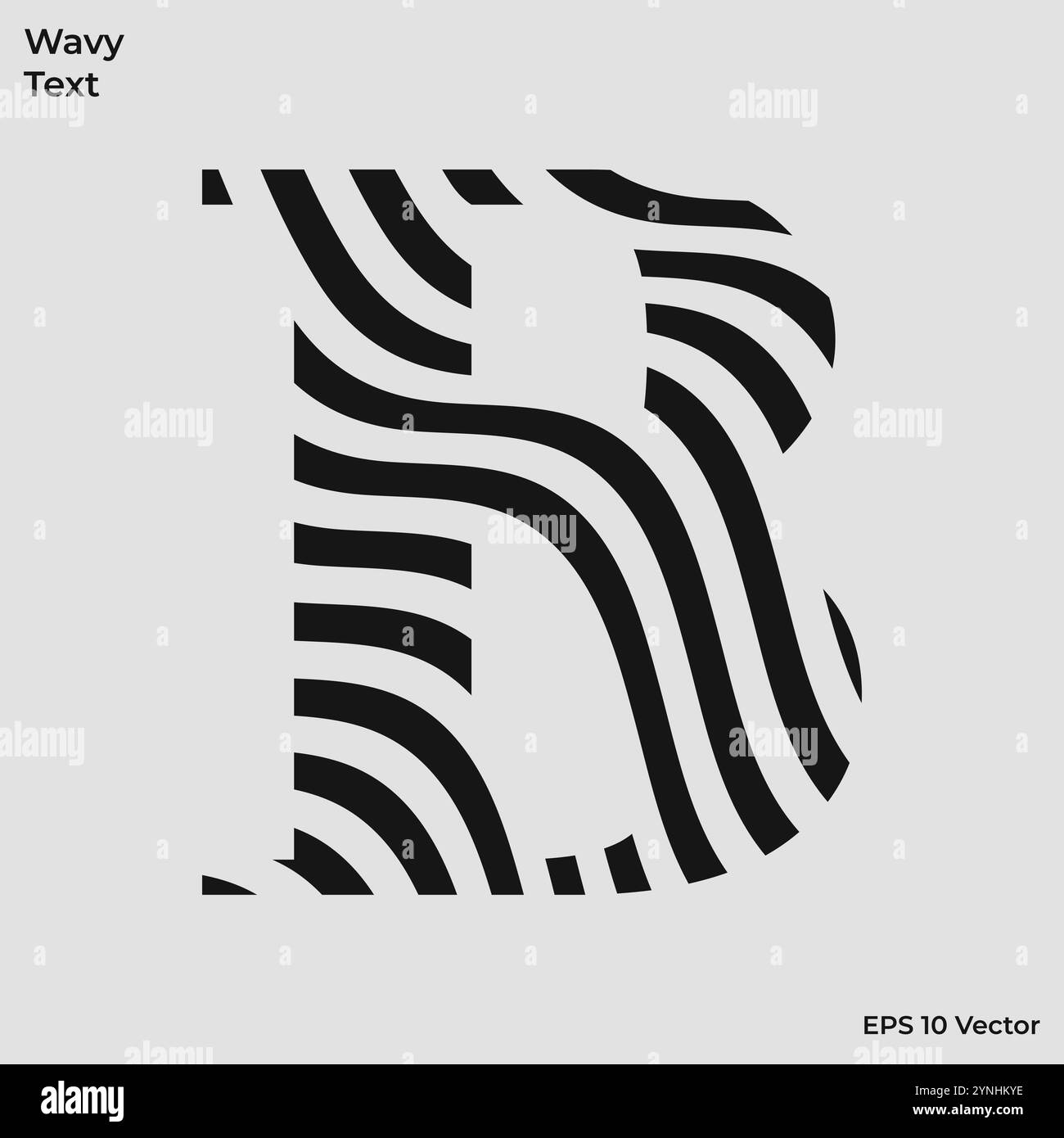 Wavy stripes alphabet capital letter b. Modern stylized typography and ...