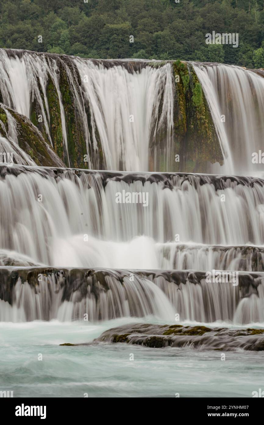 Una canyon with waterfalls cascade Strbacki buk in National Park Una ...