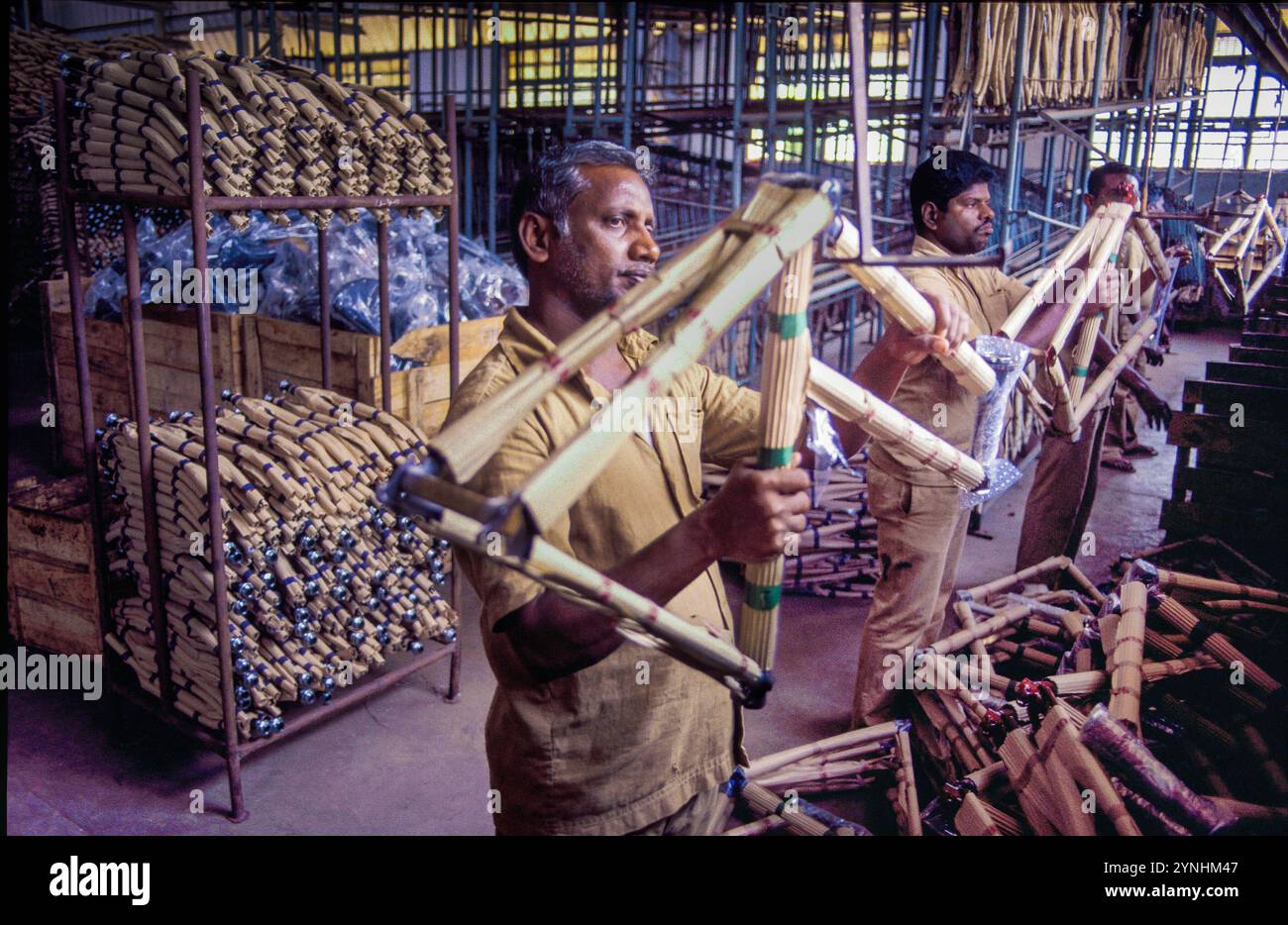 India, bicycle frames in a factory outside Calcutta where bicycles are ...