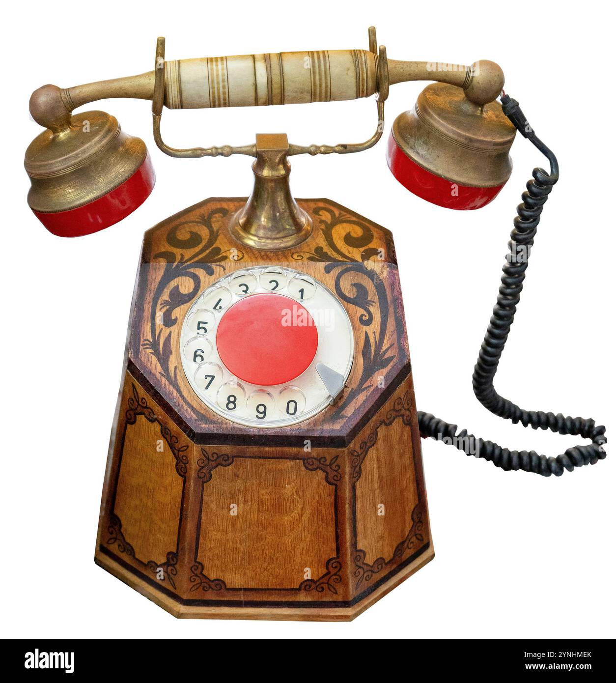 Vintage Rotary Telephone. Old Phone dial cable call handset isolated on ...