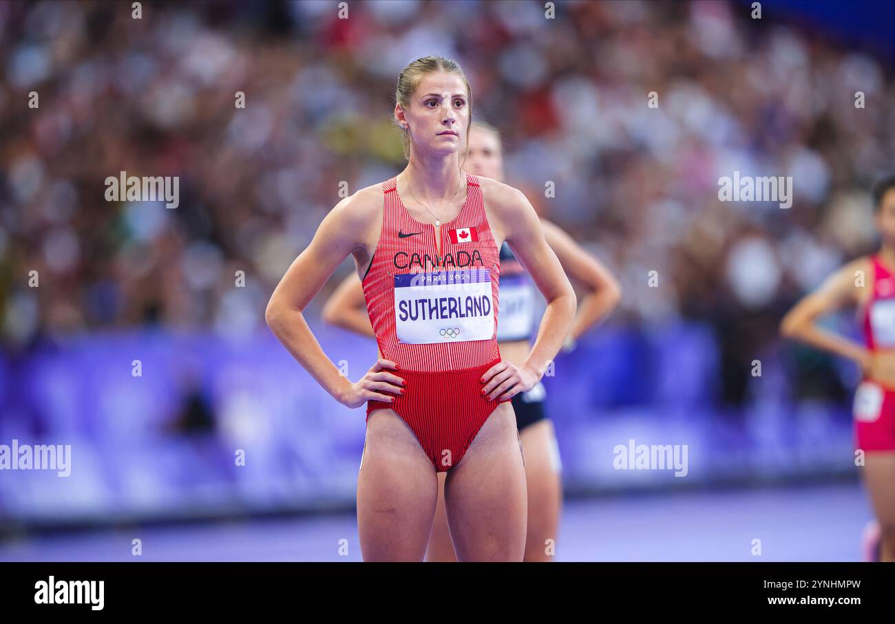Savannah Sutherland participating in the 400 meters hurdles at the ...