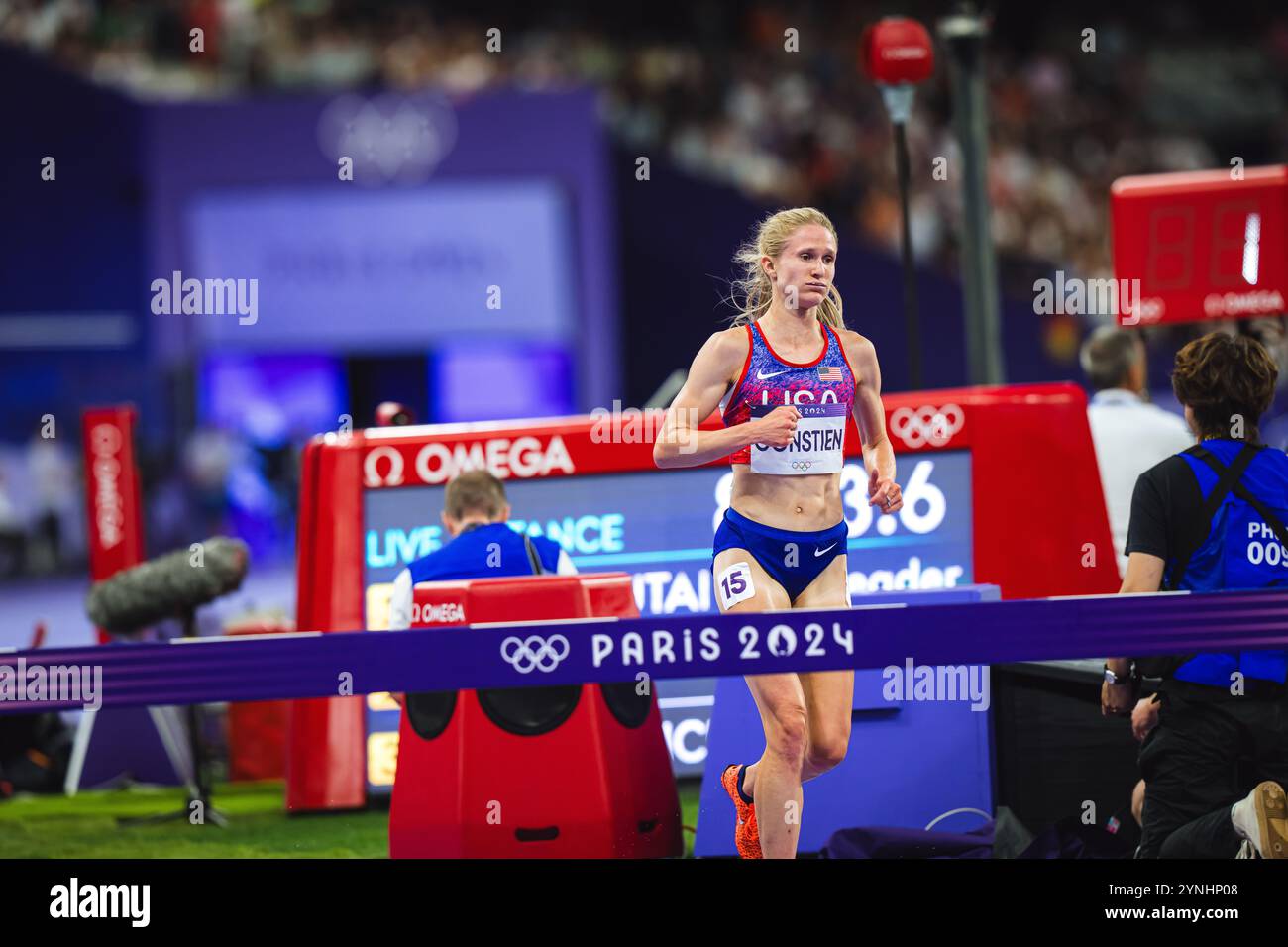 Valerie Constien participating in the 3000 metres steeplechase at the ...