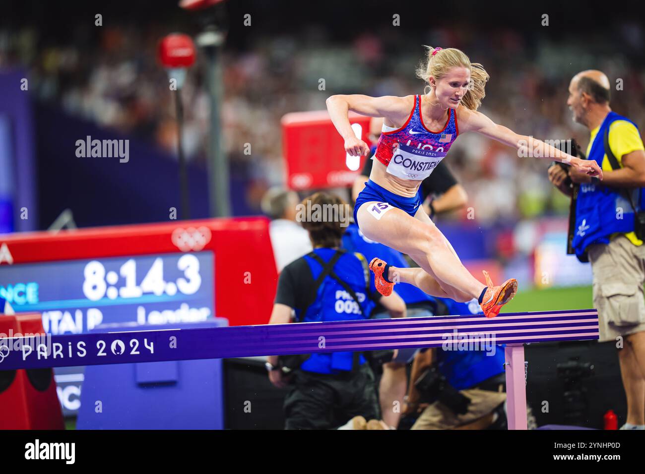 Valerie Constien participating in the 3000 metres steeplechase at the ...