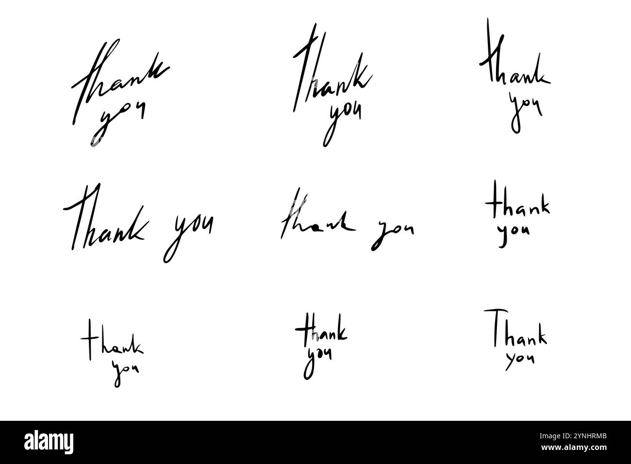 Collection of hand written thank you inscriptions Stock Vector Image ...