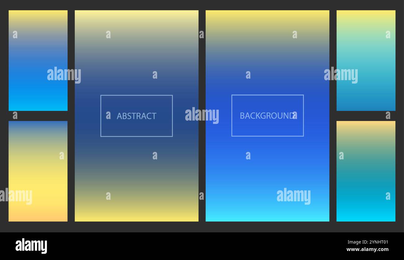 Bright blue and yellow gradient backgrounds set Stock Vector Image ...