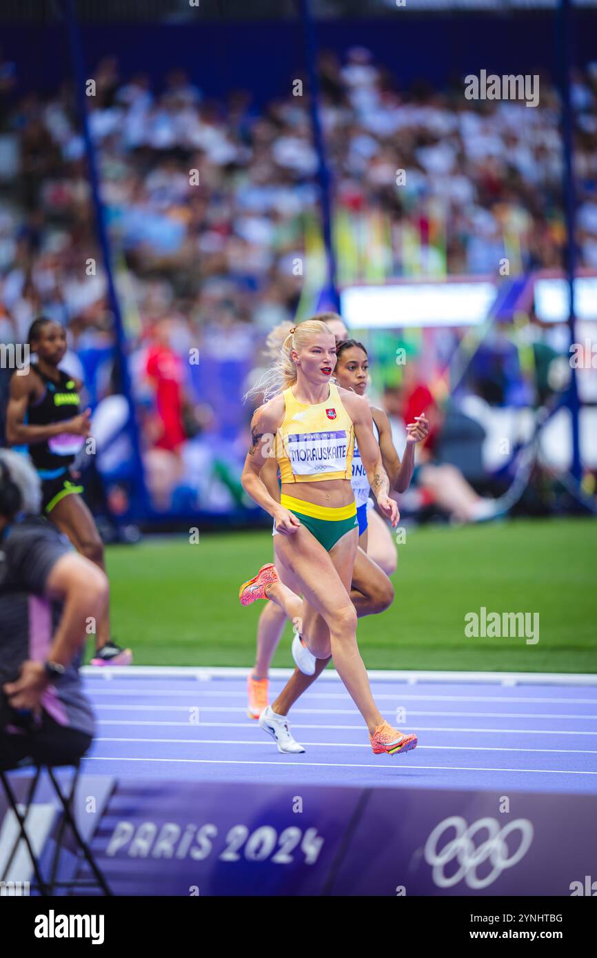 Modesta Justė Morauskaitė participating in the 400 meters at the Paris ...