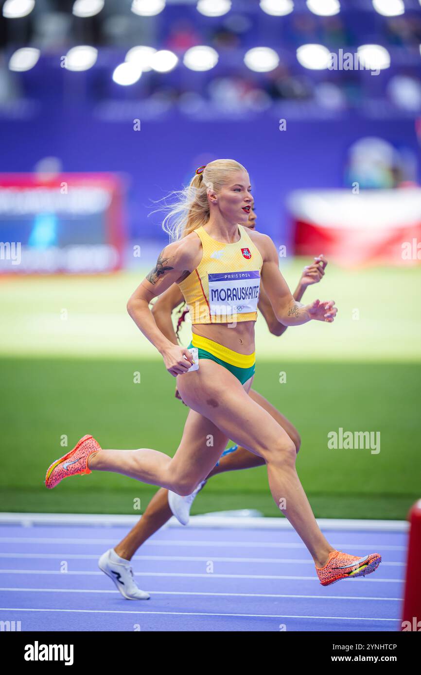 Modesta Justė Morauskaitė participating in the 400 meters at the Paris ...