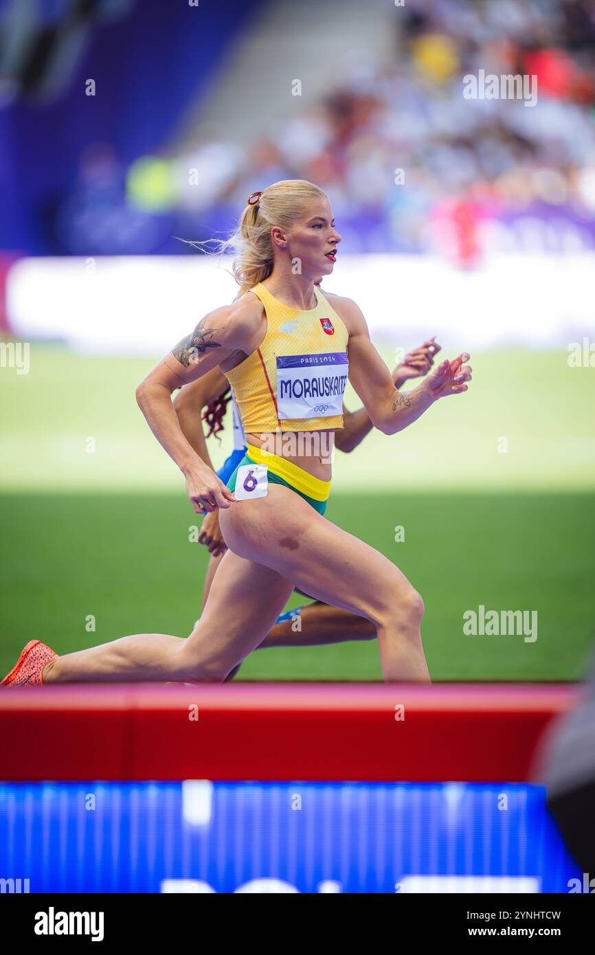 Modesta Justė Morauskaitė participating in the 400 meters at the Paris ...