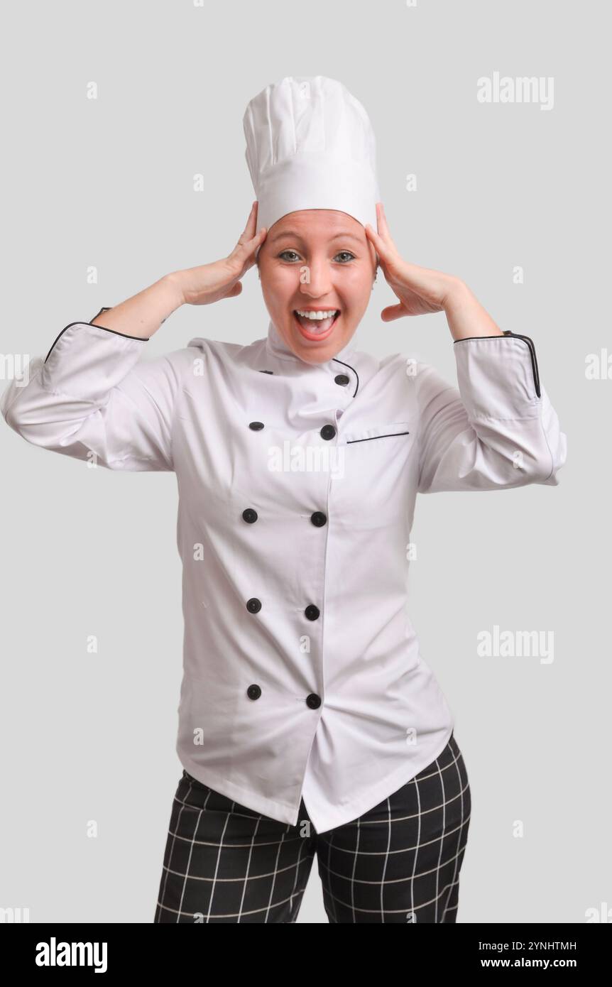 Shouting female cook uniform hi-res stock photography and images - Alamy