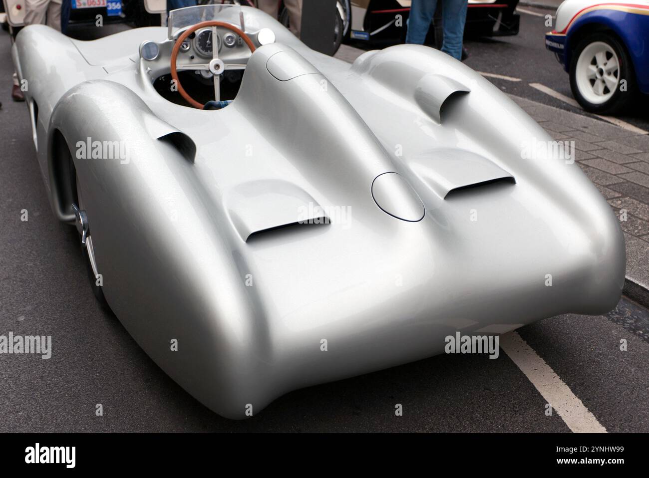 View of a 1955, Mercedes-Benz W 196 R Show car, with streamline body in ...