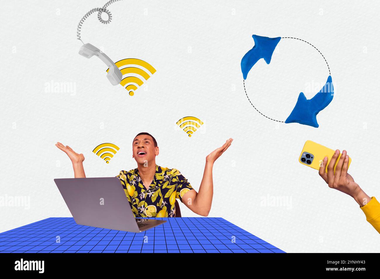 Composite trend artwork sketch image photo collage of office manager ...