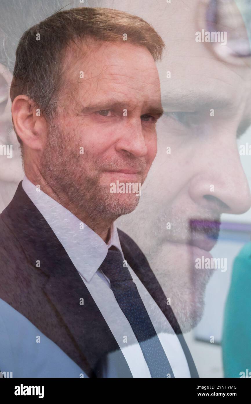 Photo in double exposure of the Minister Delegate for Industry Marc ...