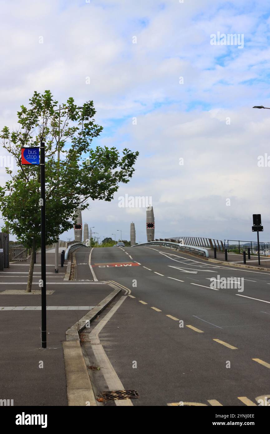 Poole, Dorset, England. 2nd October 2024. Portrait view of the road ...