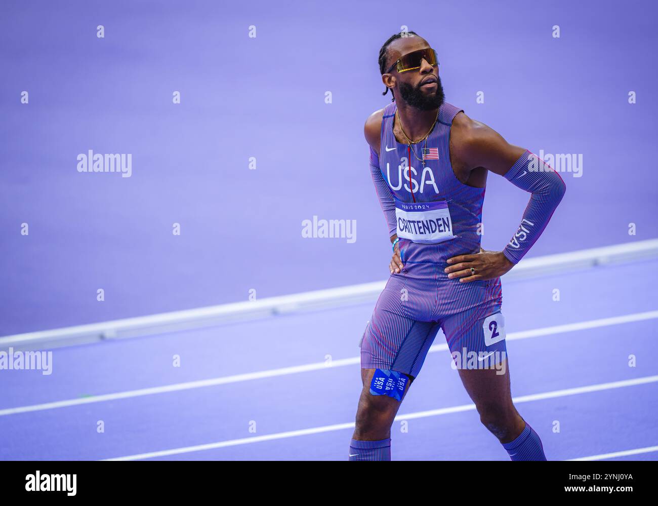 Freddie Crittenden participating in the 110 meters hurdles at the Paris ...