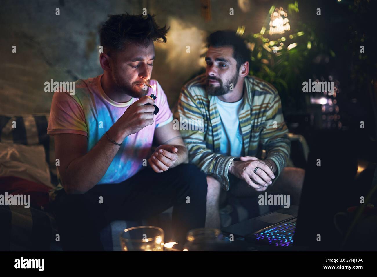 Smoke break at night hi-res stock photography and images - Alamy
