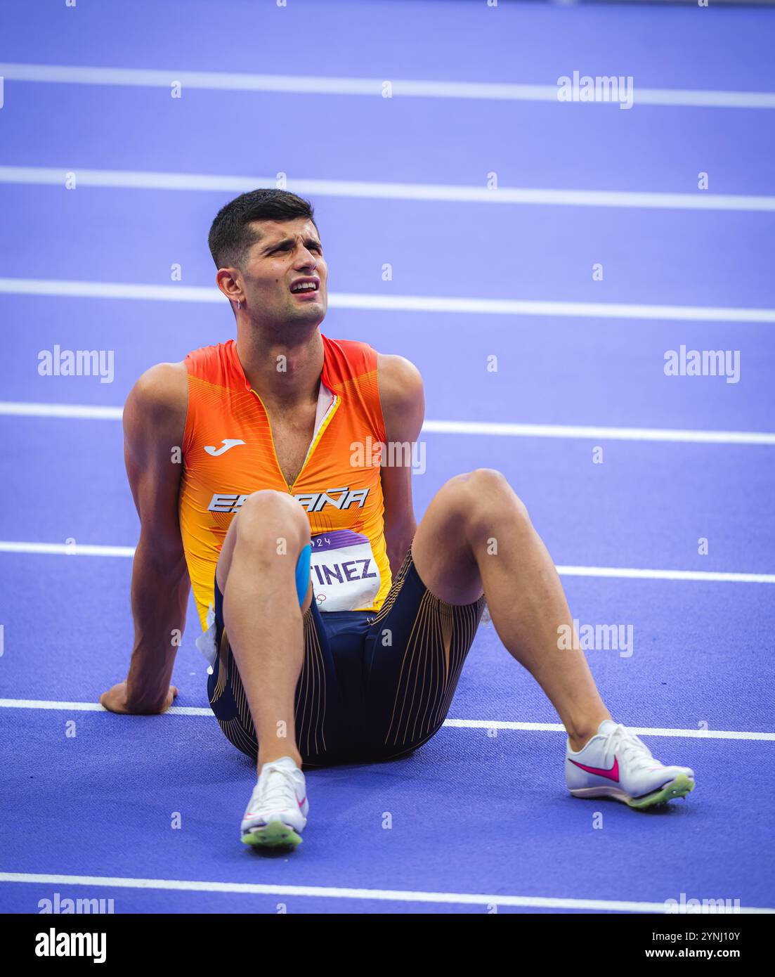 Enrique Llopis Doménech participating in the 110 meters hurdles at the ...