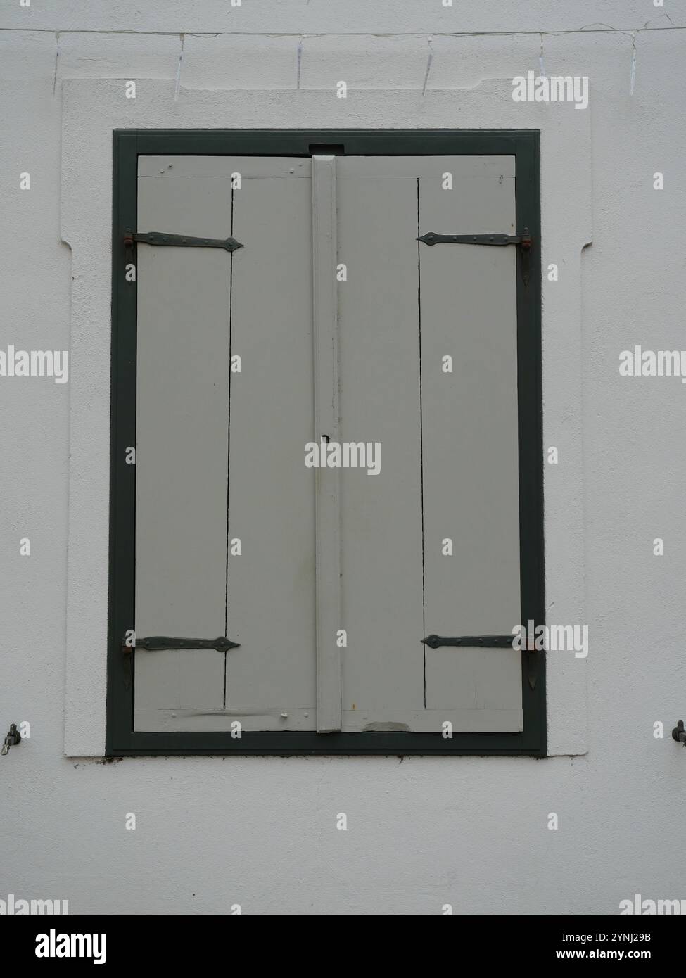 Wall - shutter - historical - Detailed wooden shutters with cast iron ...