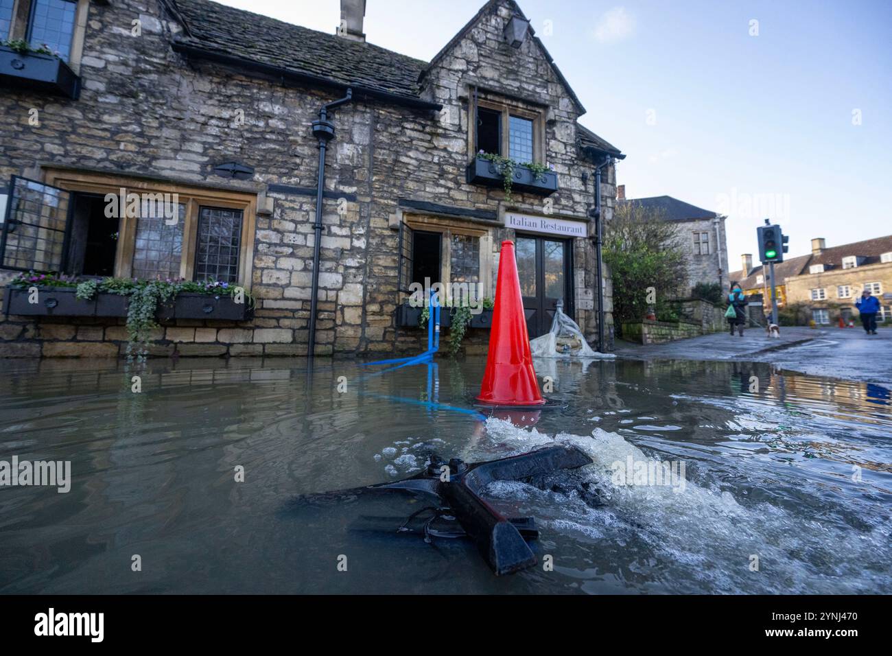 Flooding in Bradford on Avon in Wiltshire where the River Avon burst ...