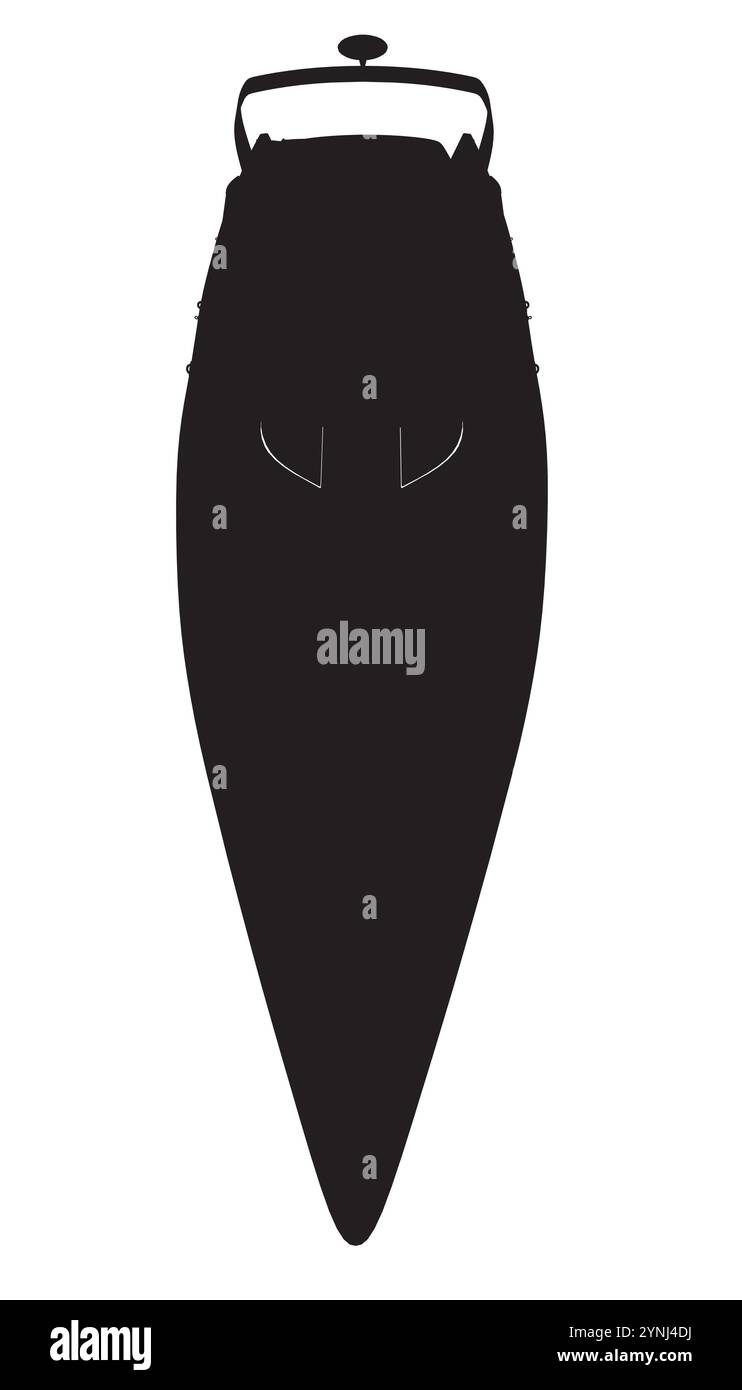Silhouette Speedboat isolated vector illustration. Luxury and expensive ...