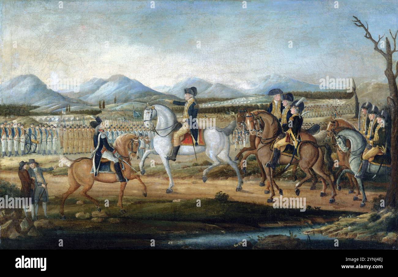 George Washington Reviewing the Western Army at Fort Cumberland ...