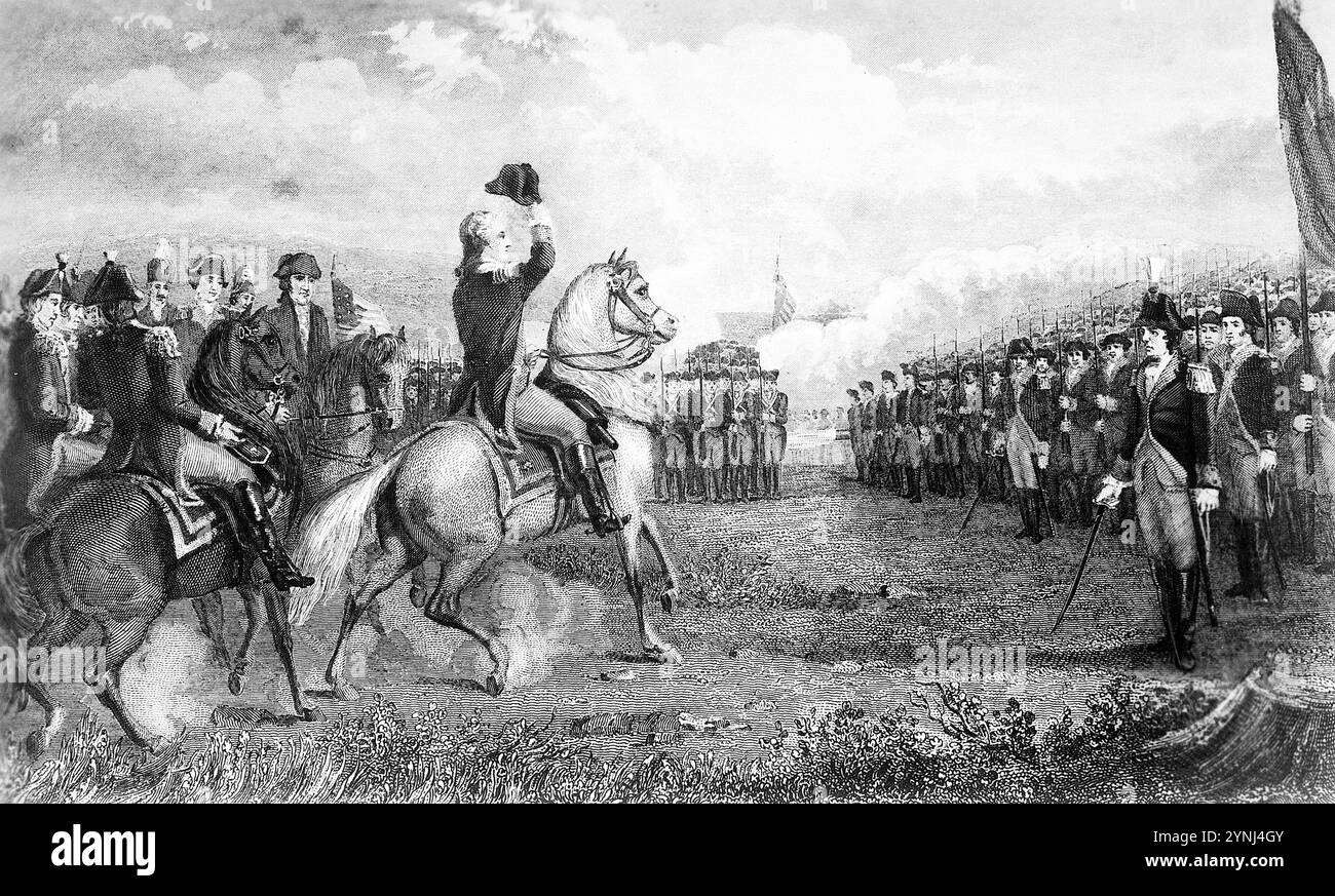 Washington taking command of the American Army at Cambridge, 1775 ...