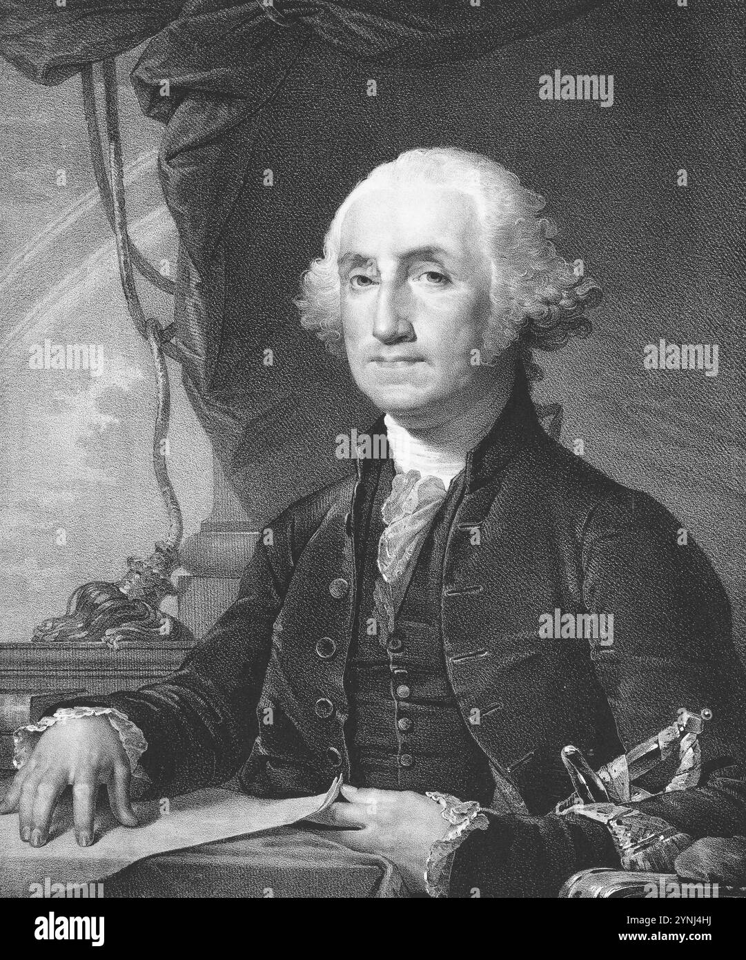 Lithograph depicting George Washington, made by Nicholas Eustache ...