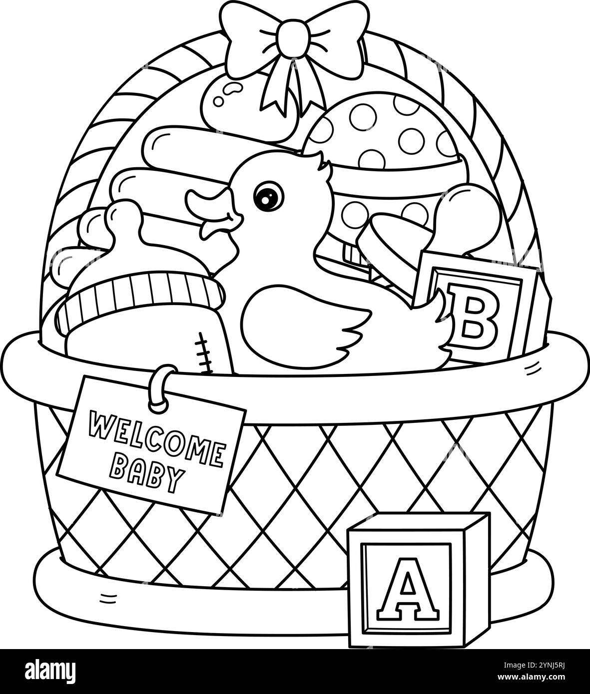 Baby Shower Baby Essentials Isolated Coloring Page Stock Vector Image ...