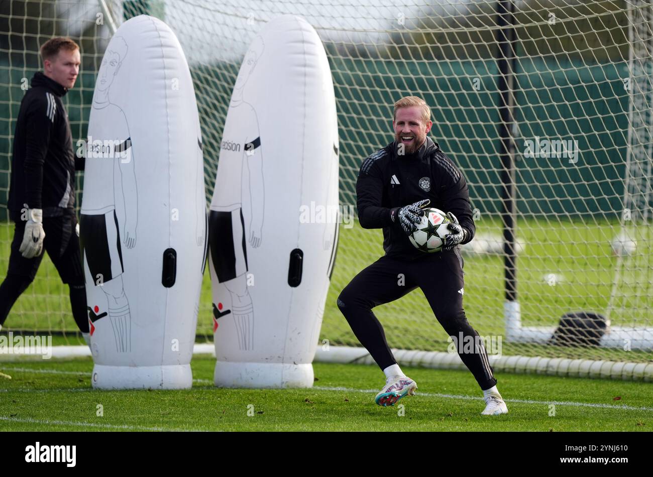 Celtic goalkeeper Kasper Schmeichel during a training session at the ...