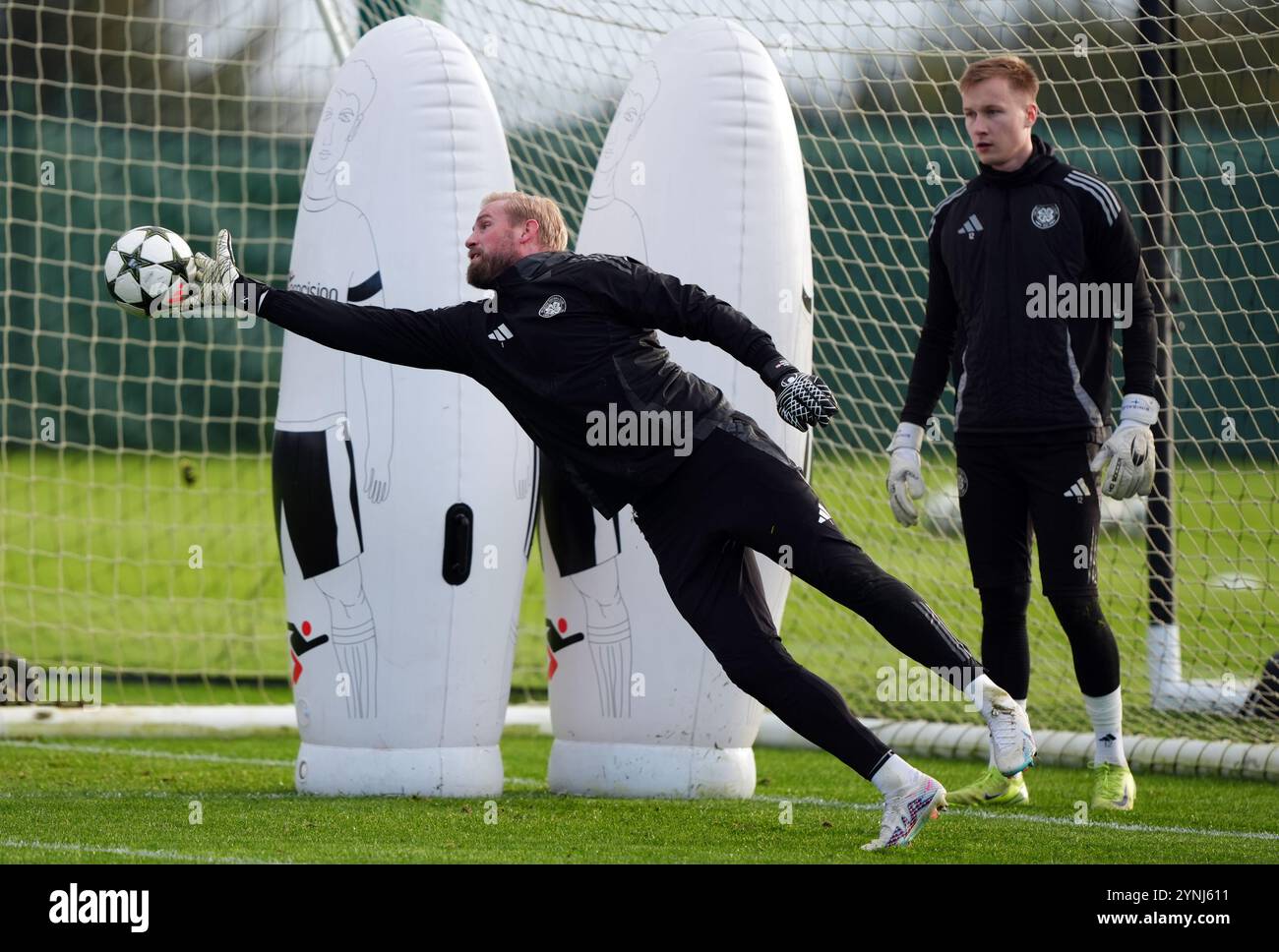 Celtic goalkeeper Kasper Schmeichel during a training session at the ...