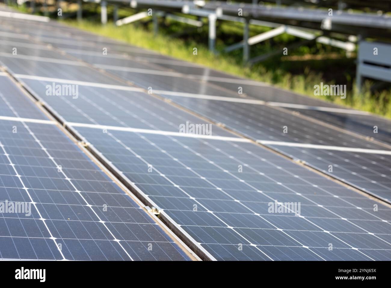 Rows of Solar Panels in Rural Solar Farm for Clean Energy Generation ...